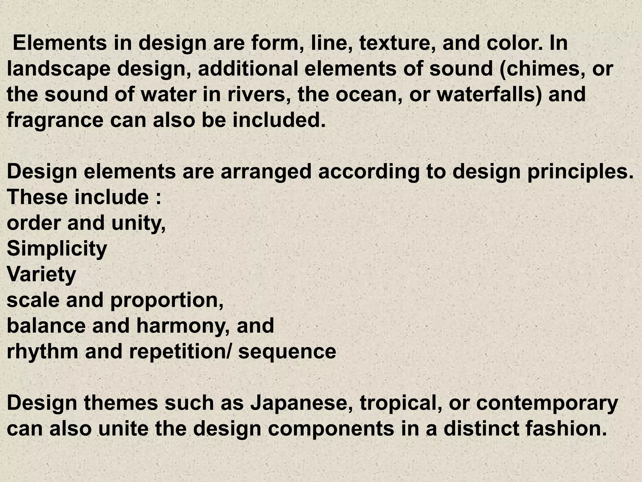 Principles of Landscape Design | PPTX | Gardening | Home & Garden