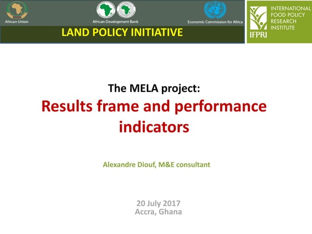 The MELA project: Results frame and performance indicators | PPT