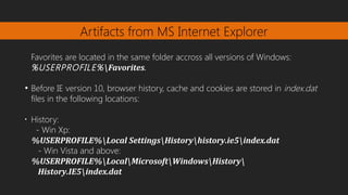 Extracting and analyzing browser,email and IM artifacts | ODP