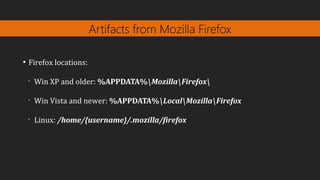 Extracting and analyzing browser,email and IM artifacts | ODP