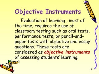 3. instruments used in evaluation | PPTX