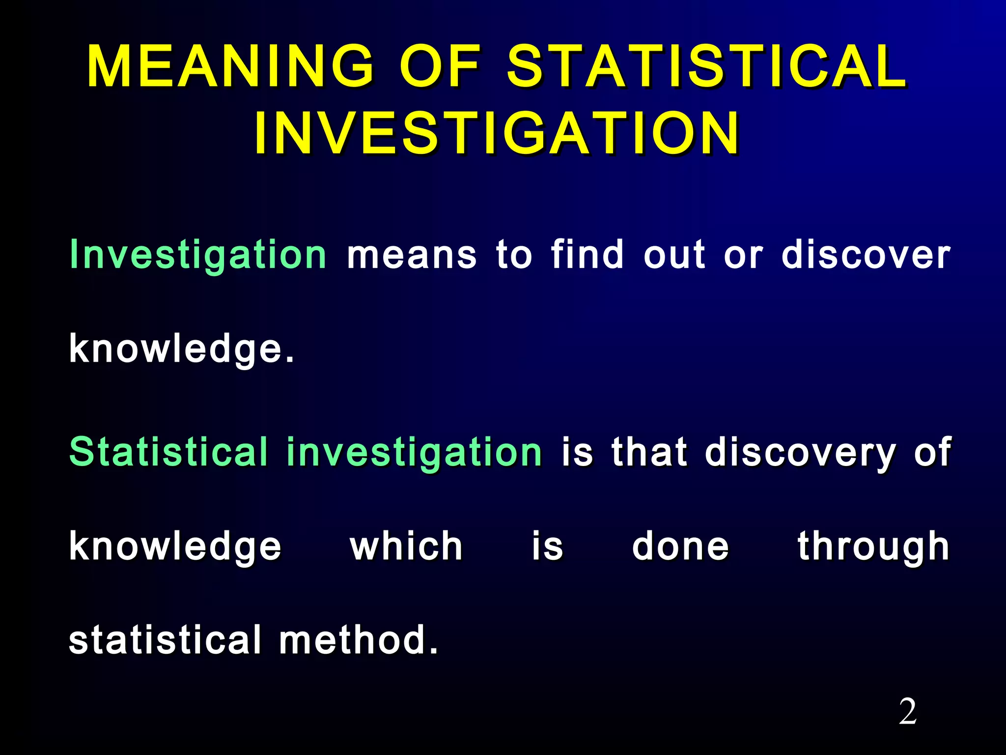Statistical Investigation | PPT
