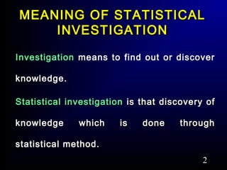 Statistical Investigation | PPT