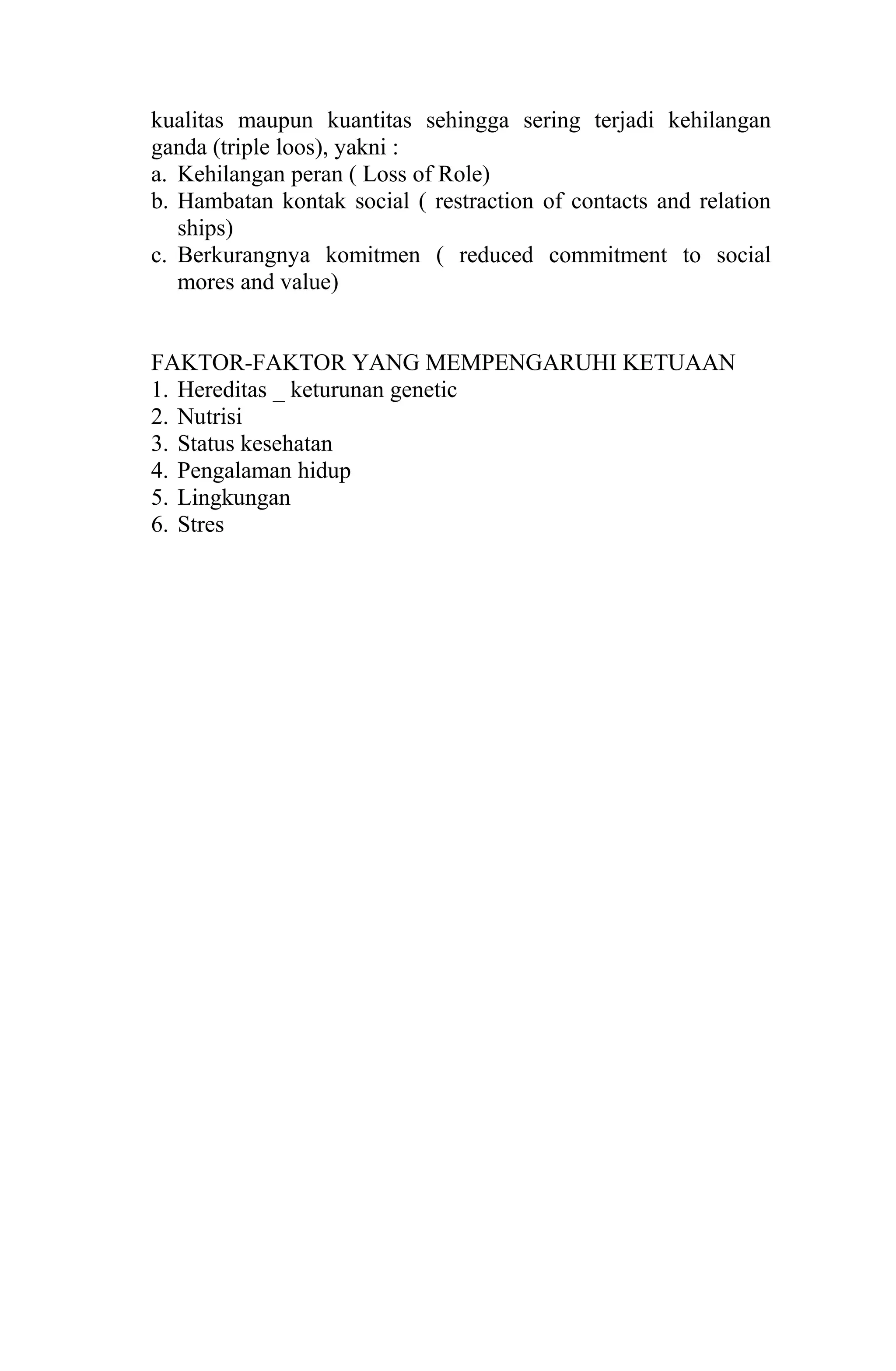 Teori-teori Proses Menua | DOC