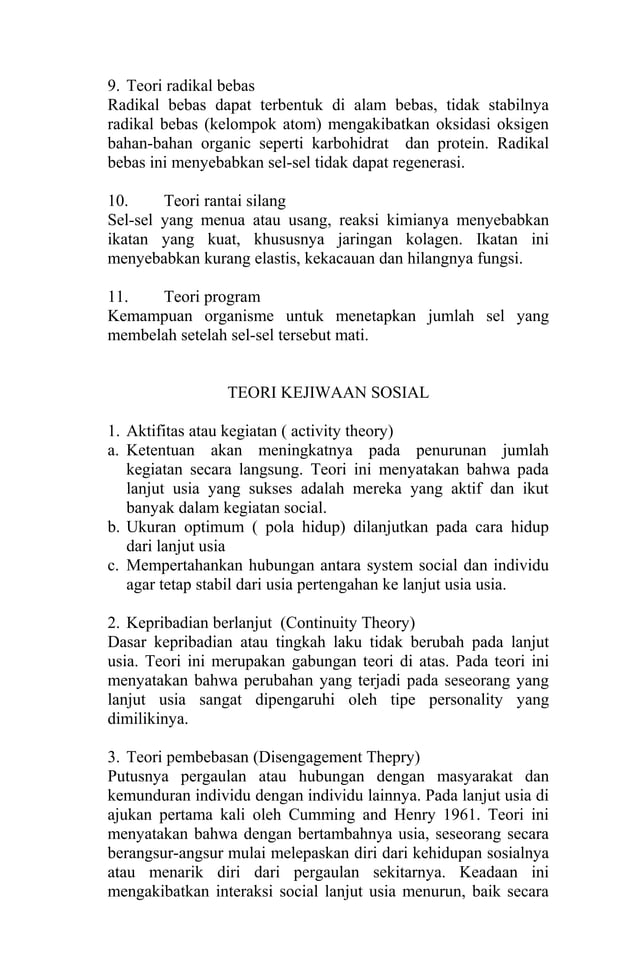 Teori-teori Proses Menua | DOC