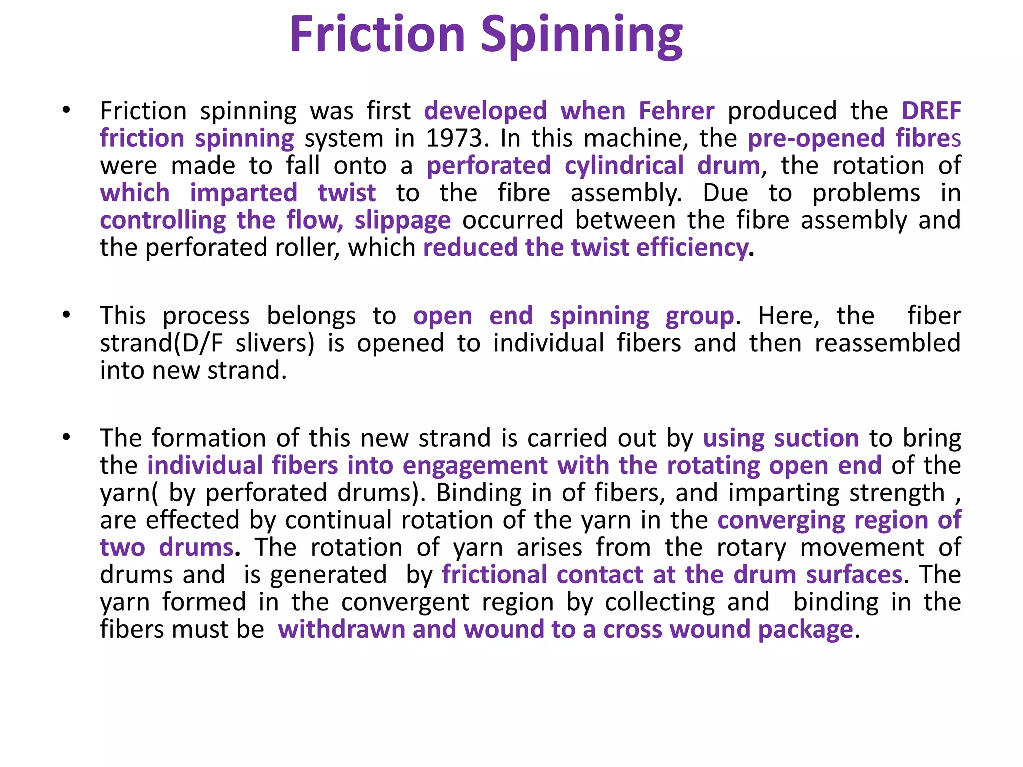 WRAP AND FRICTION SPINNING SYSTEM | PPTX