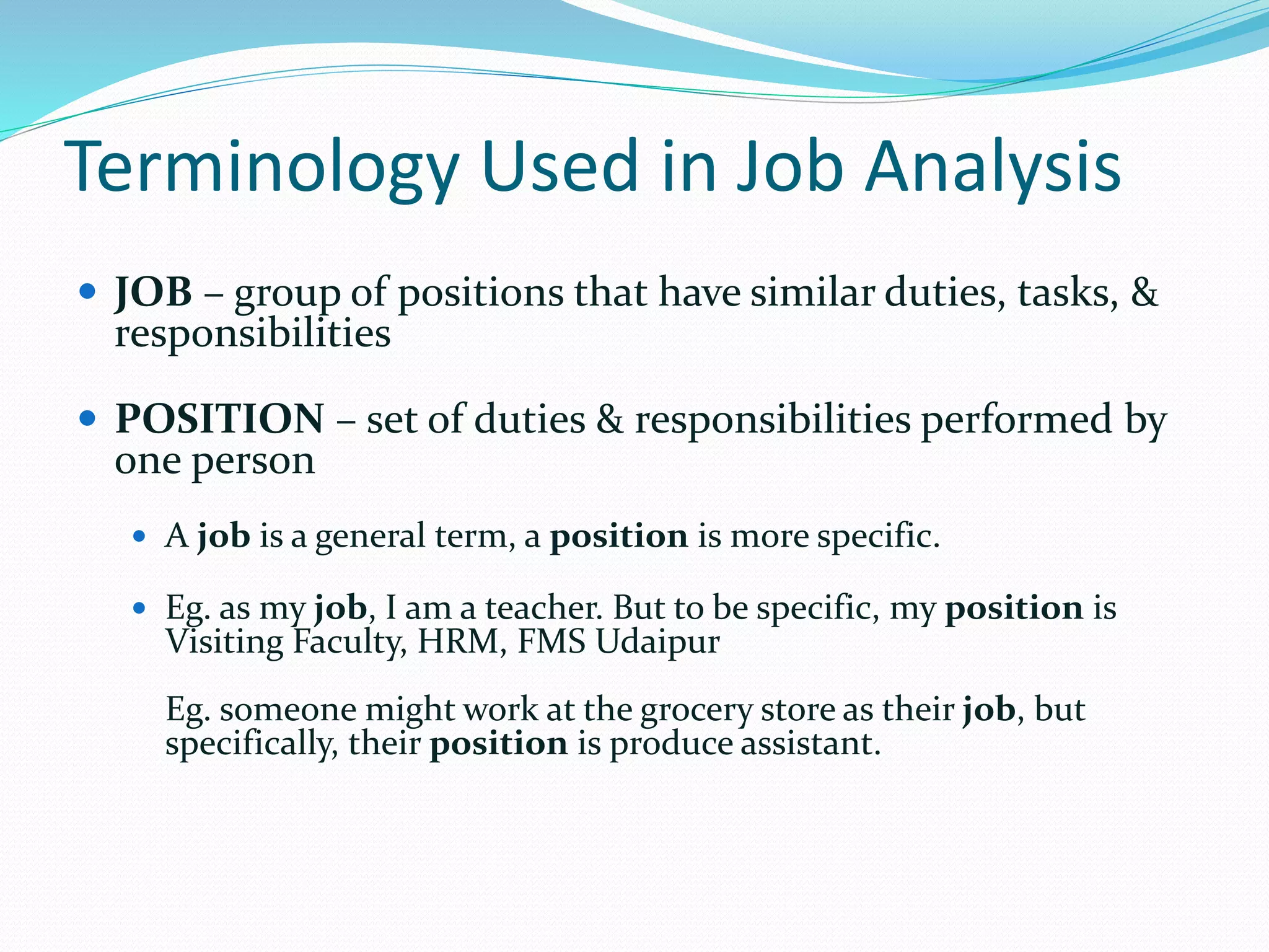 Job analysis | PPTX