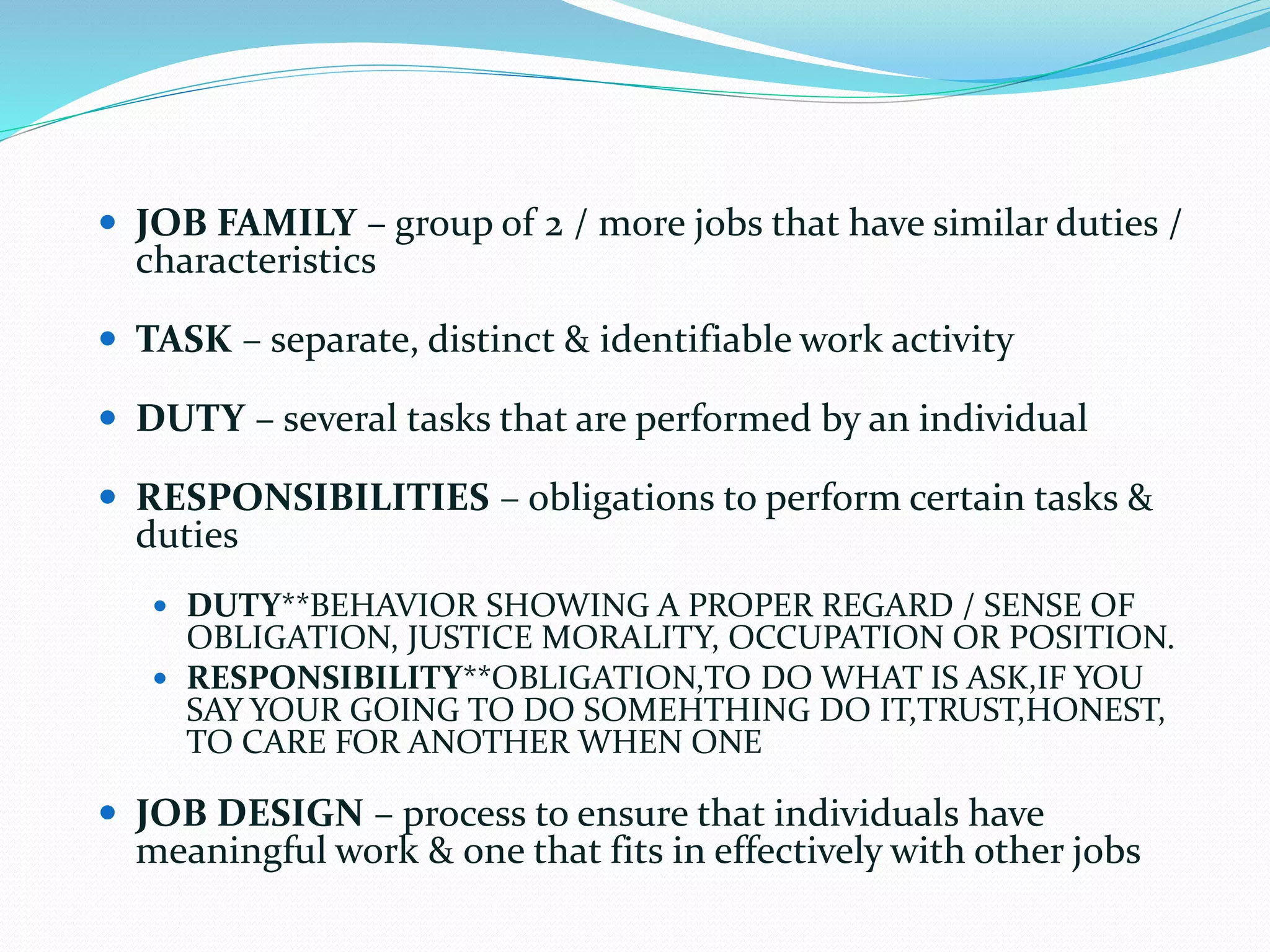 Job analysis | PPTX