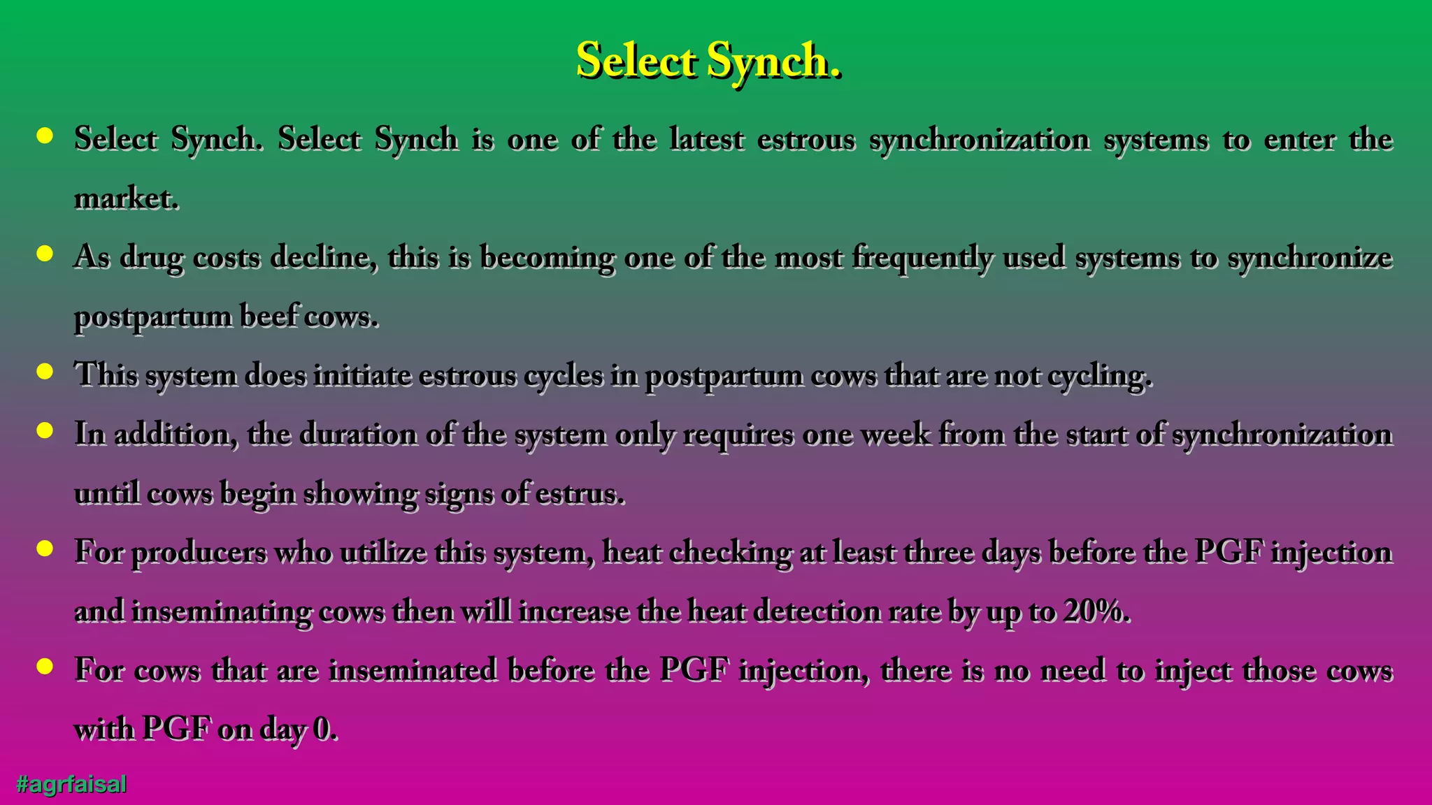 Presentation: Protocols for Synchronization of Estrus | PPT