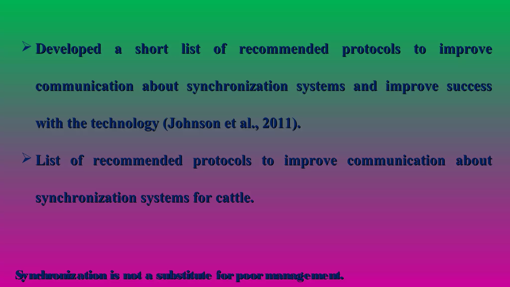 Presentation Protocols For Synchronization Of Estrus Ppt