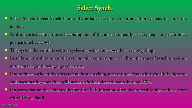 Presentation Protocols For Synchronization Of Estrus Ppt Reproductive Health Diseases And