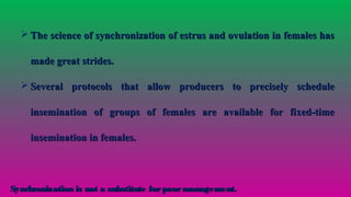 Presentation: Protocols for Synchronization of Estrus | PPT