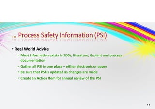 Elements of Process Safety Management | PDF