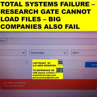 TOTAL SYSTEMS FAILURE – RESEARCH GATE CANNOT LOAD FILES – BIG COMPANIES ...