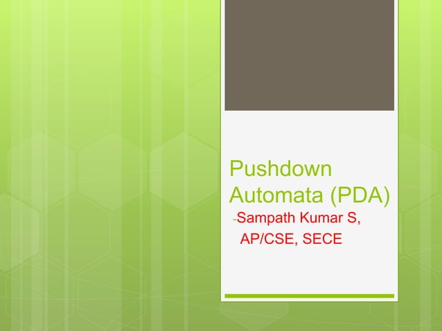 3 1 2 3 Pushdown Automata Definition Moves And Id Pptx