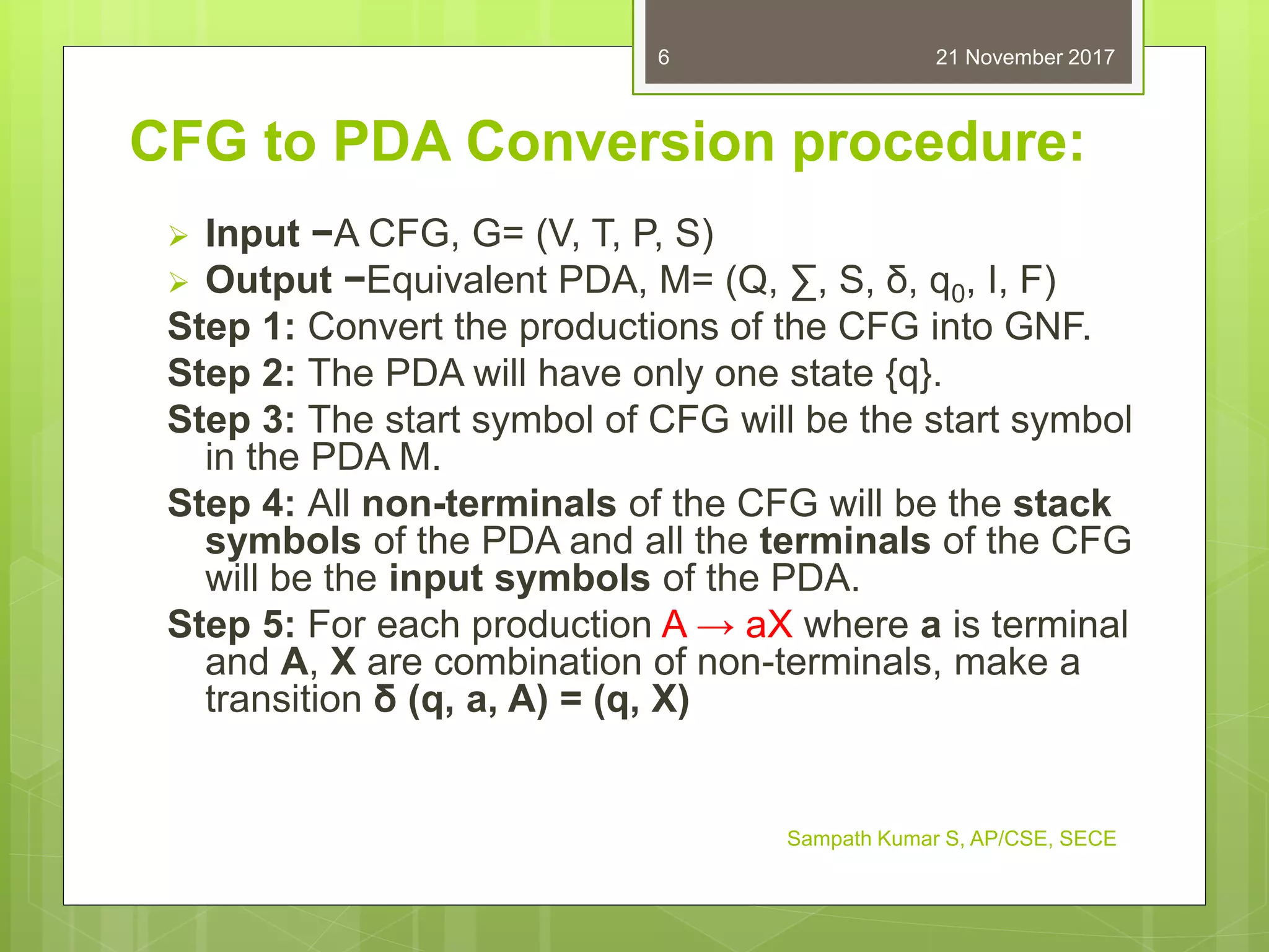 3.5 equivalence of pushdown automata and cfl | PPTX