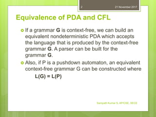3.5 equivalence of pushdown automata and cfl | PPTX