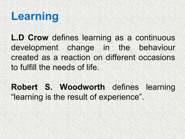 Definition of learning | PPT | Education