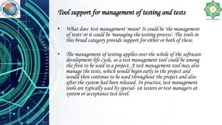 tool support for testing | PPT