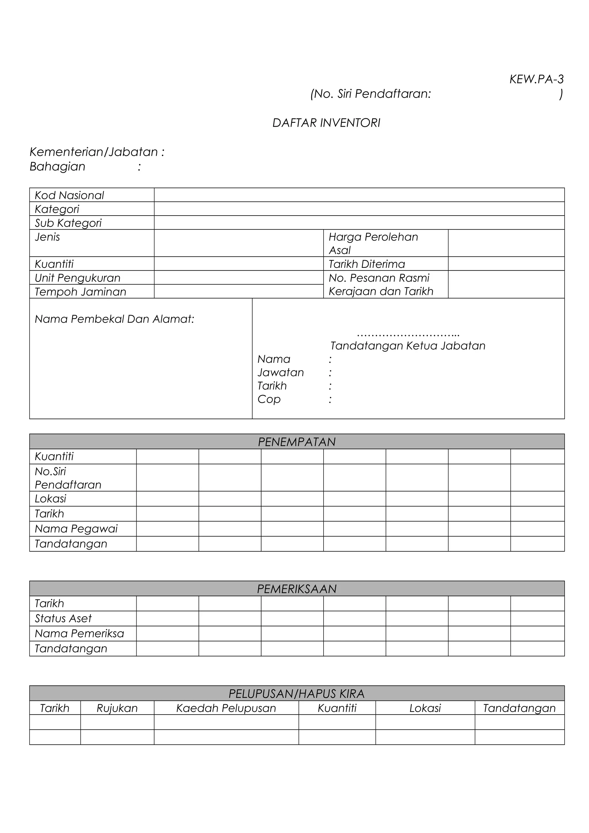 3.kew.pa 3 (daftar inventori) | PDF