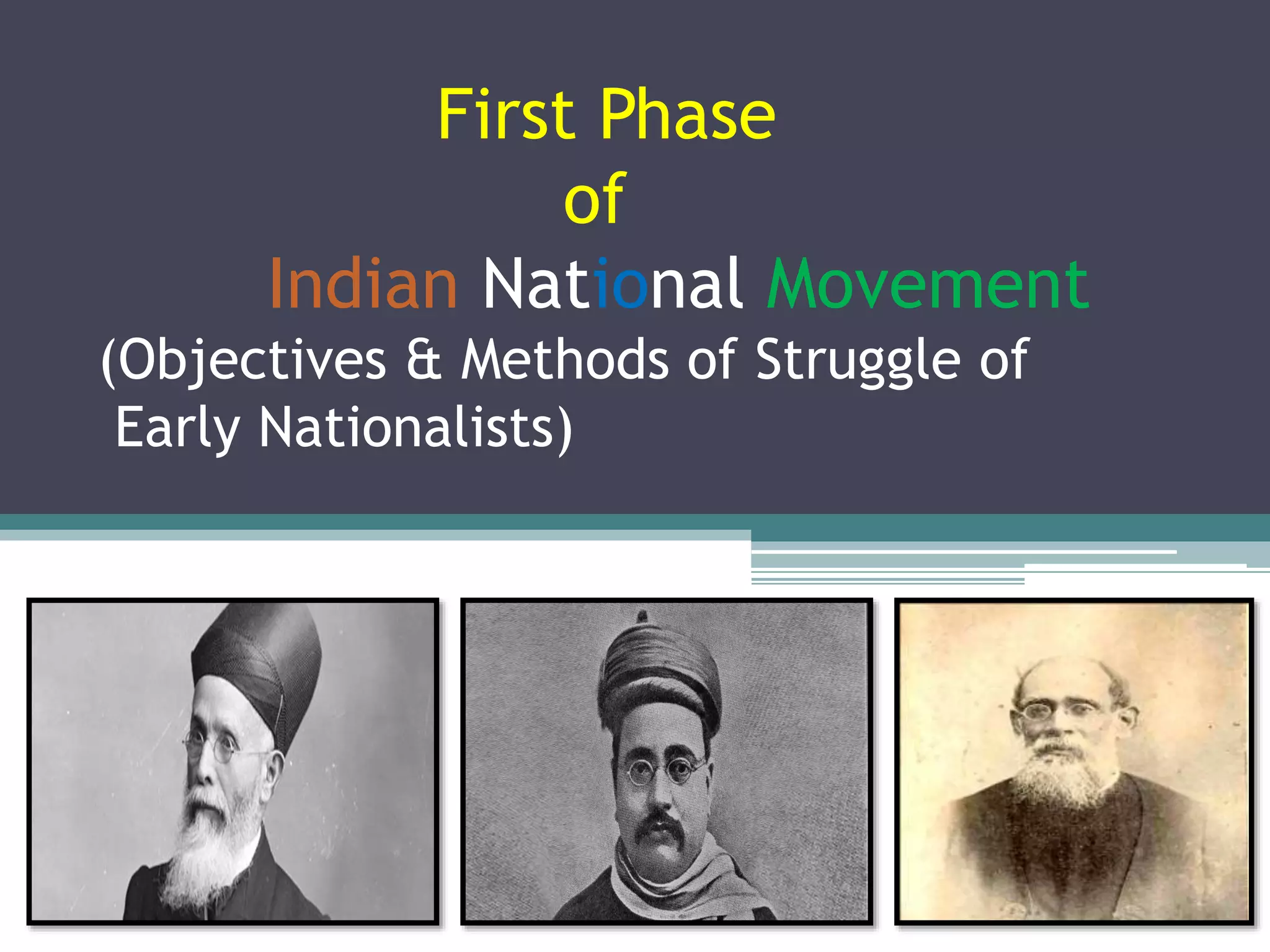 First Phase of Indian National Movement (Objectives & Methods of ...