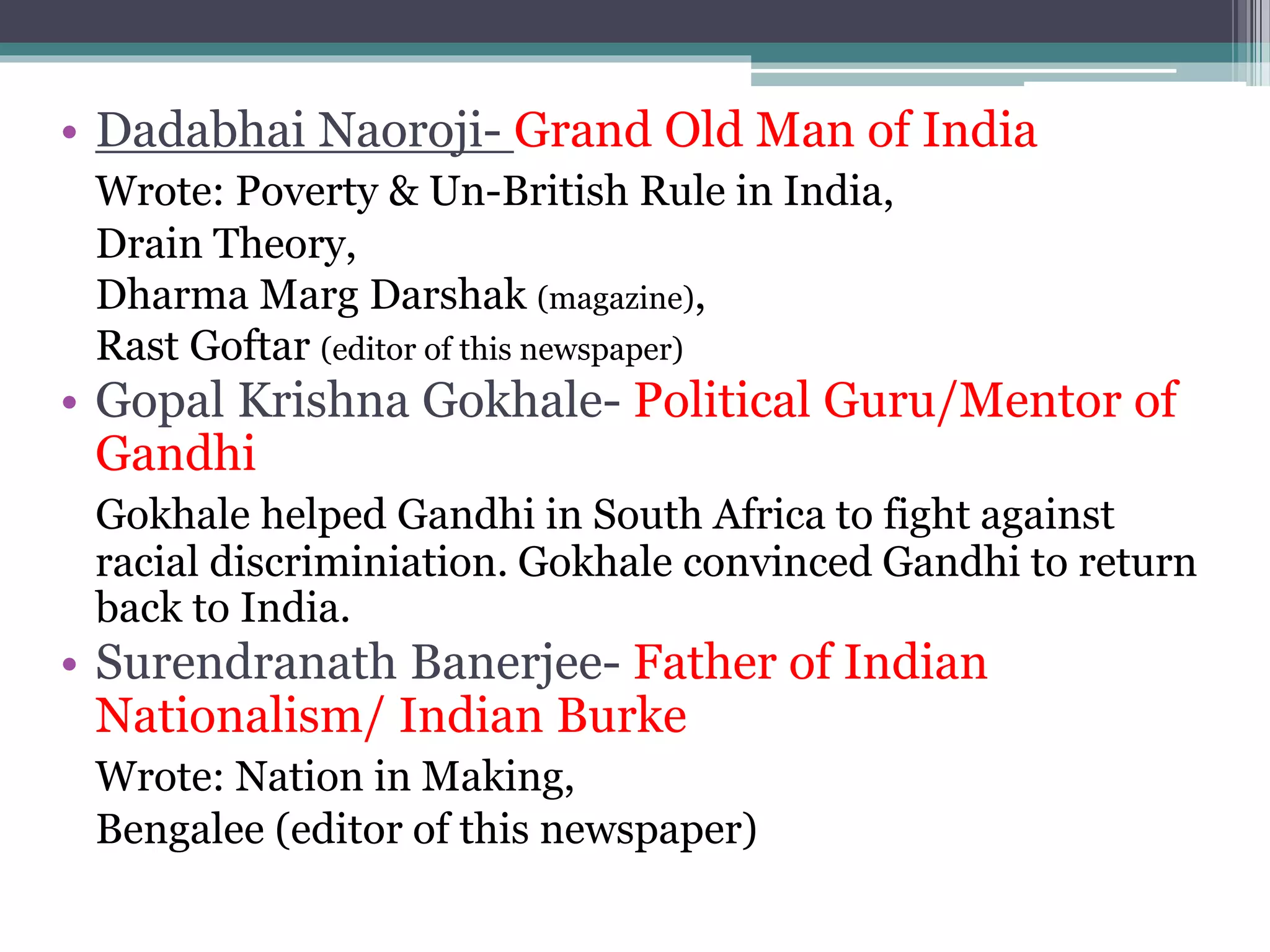 First Phase of Indian National Movement (Objectives & Methods of ...