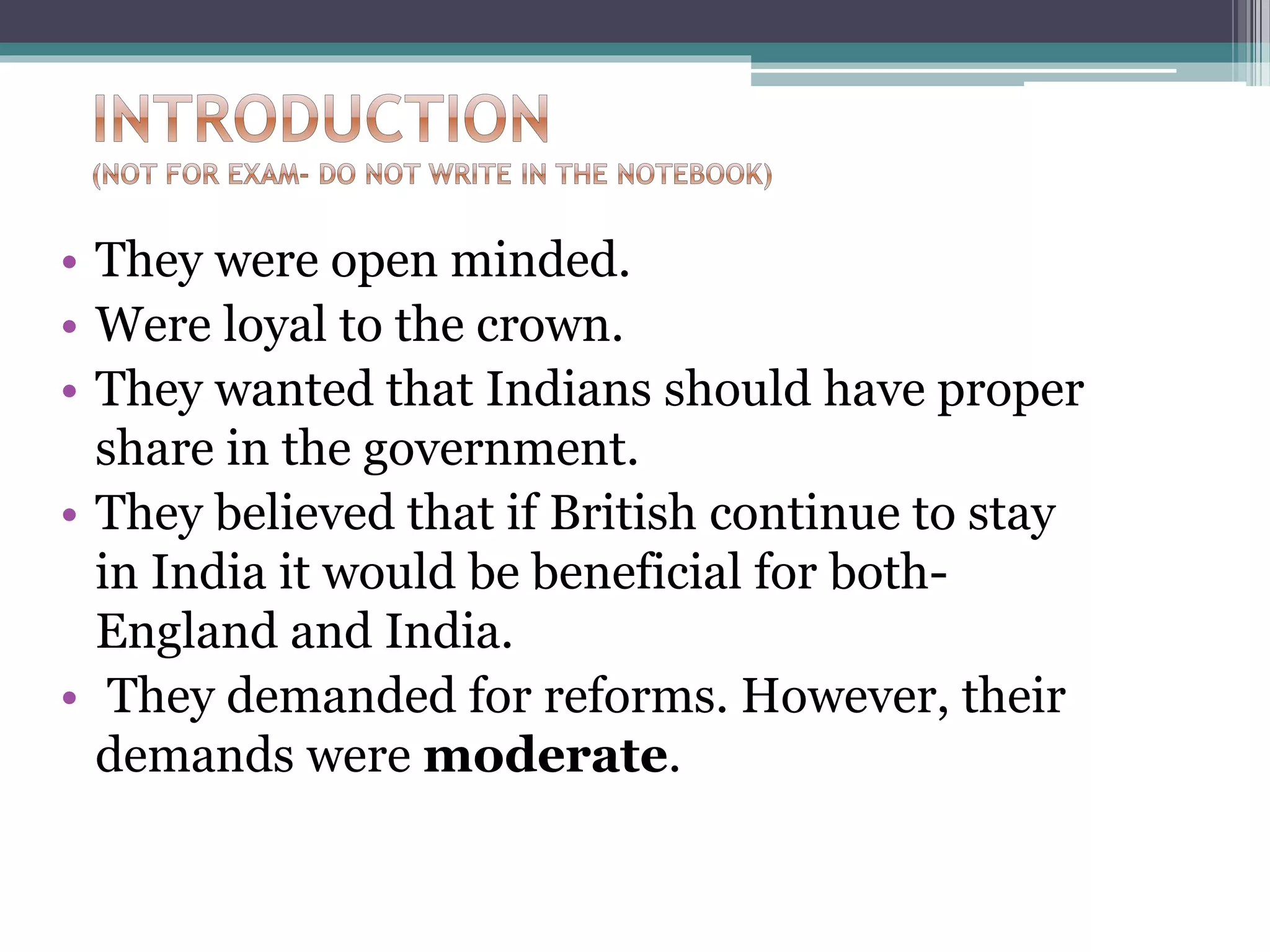 First Phase of Indian National Movement (Objectives & Methods of ...