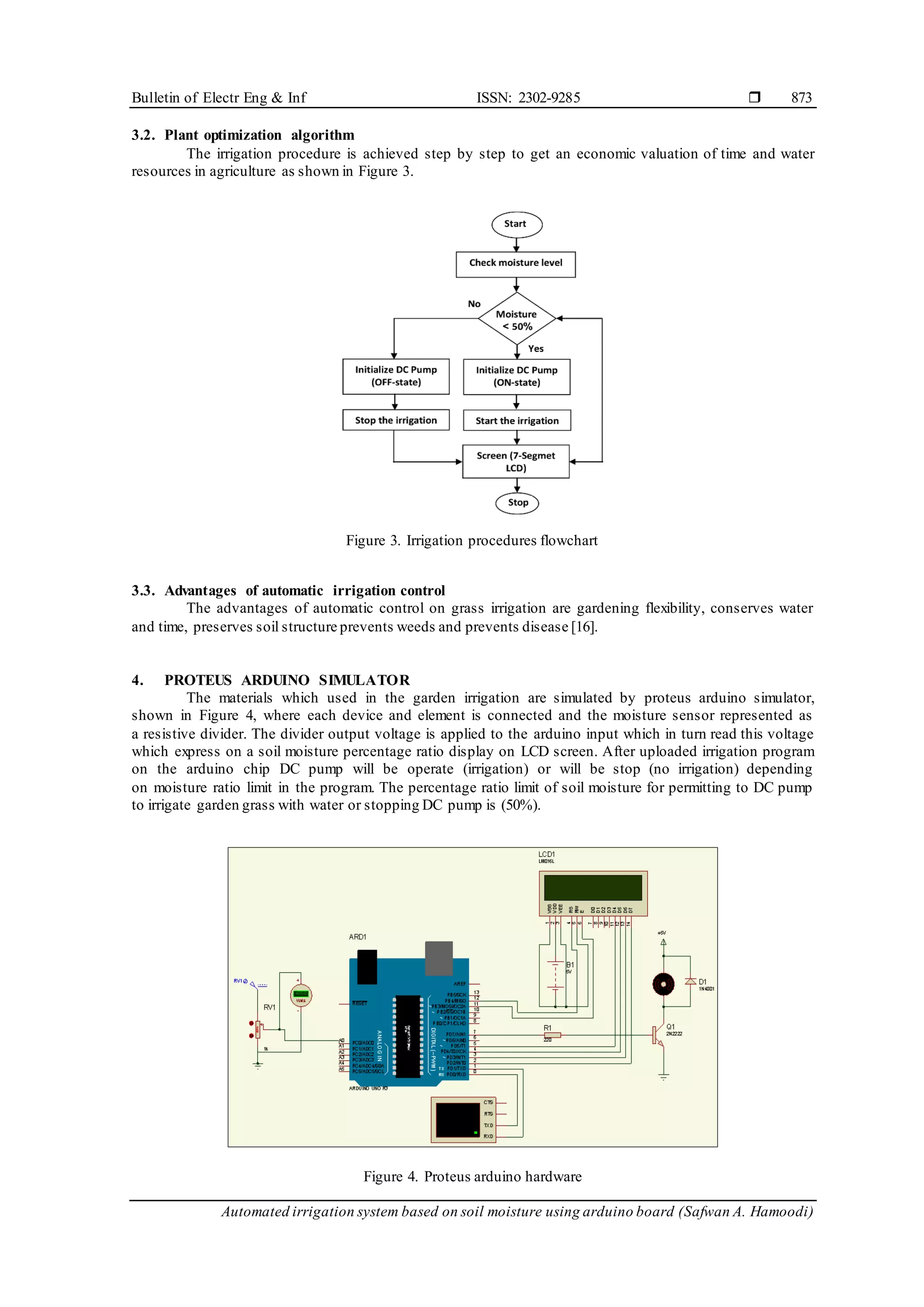 Automated irrigation system based on soil moisture using arduino board ...