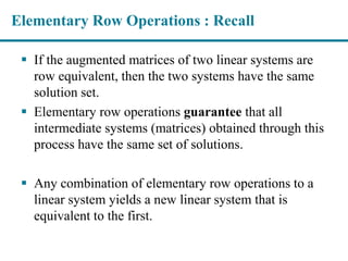 Chapter 3: Linear Systems and Matrices - Part 2/Slides | PDF