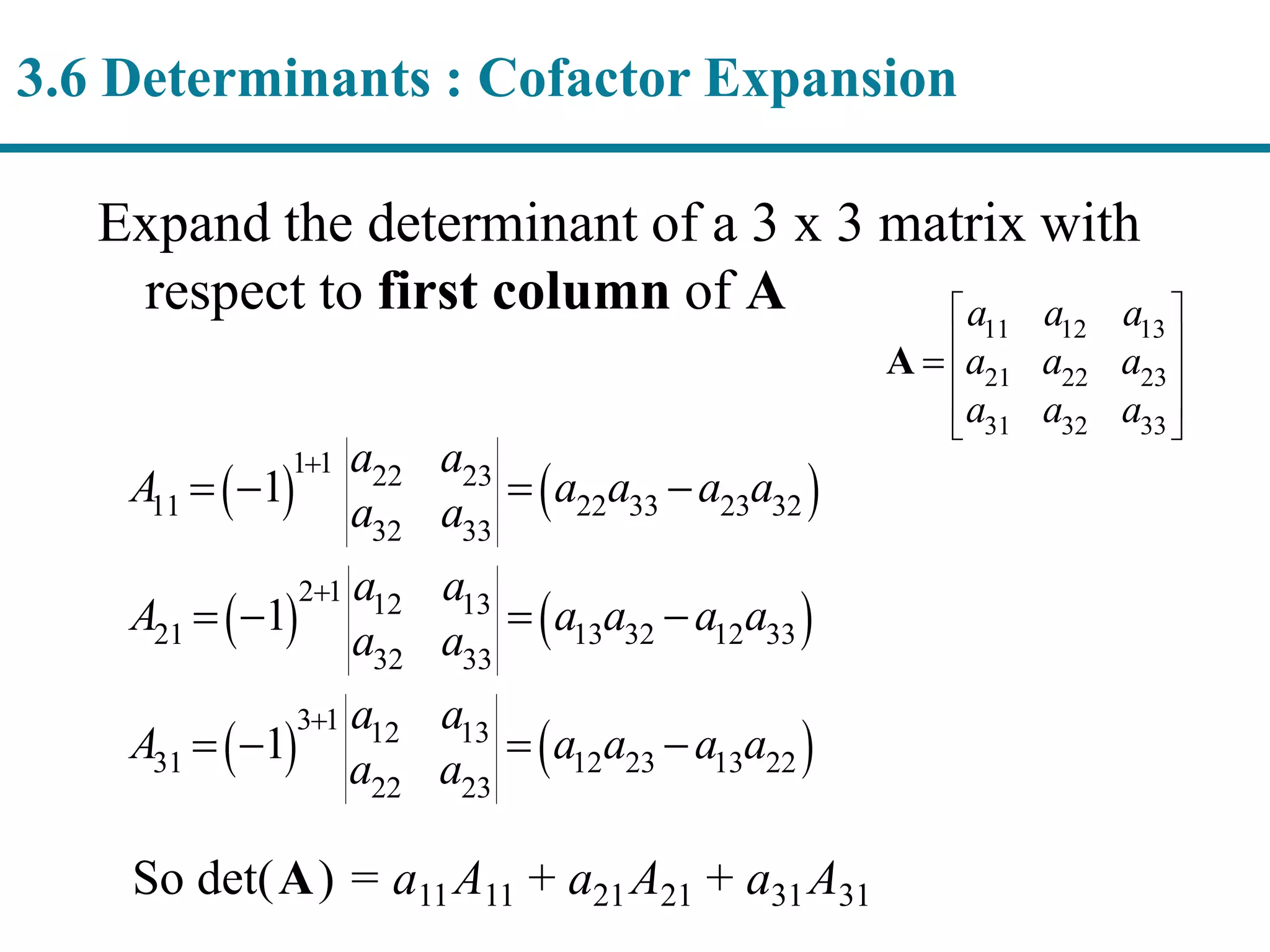 Chapter 3: Linear Systems and Matrices - Part 3/Slides | PDF