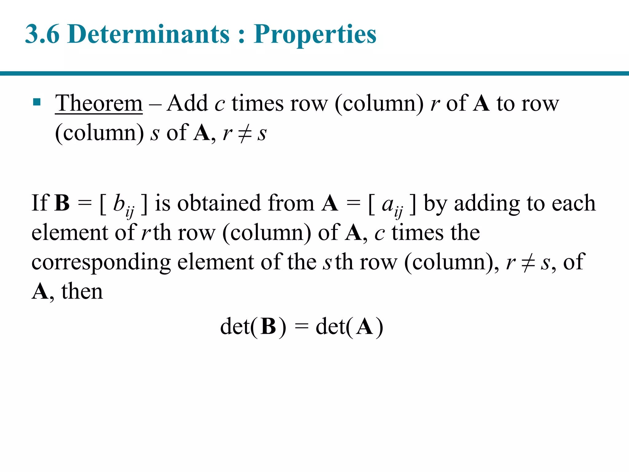 Chapter 3: Linear Systems and Matrices - Part 3/Slides | PDF
