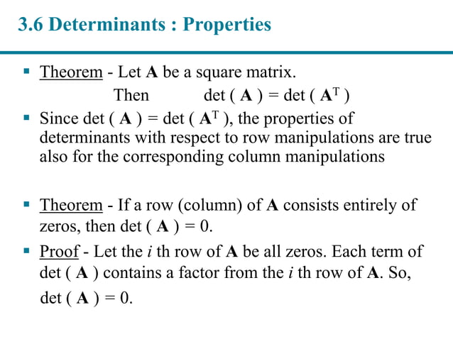 Chapter 3: Linear Systems and Matrices - Part 3/Slides | PDF