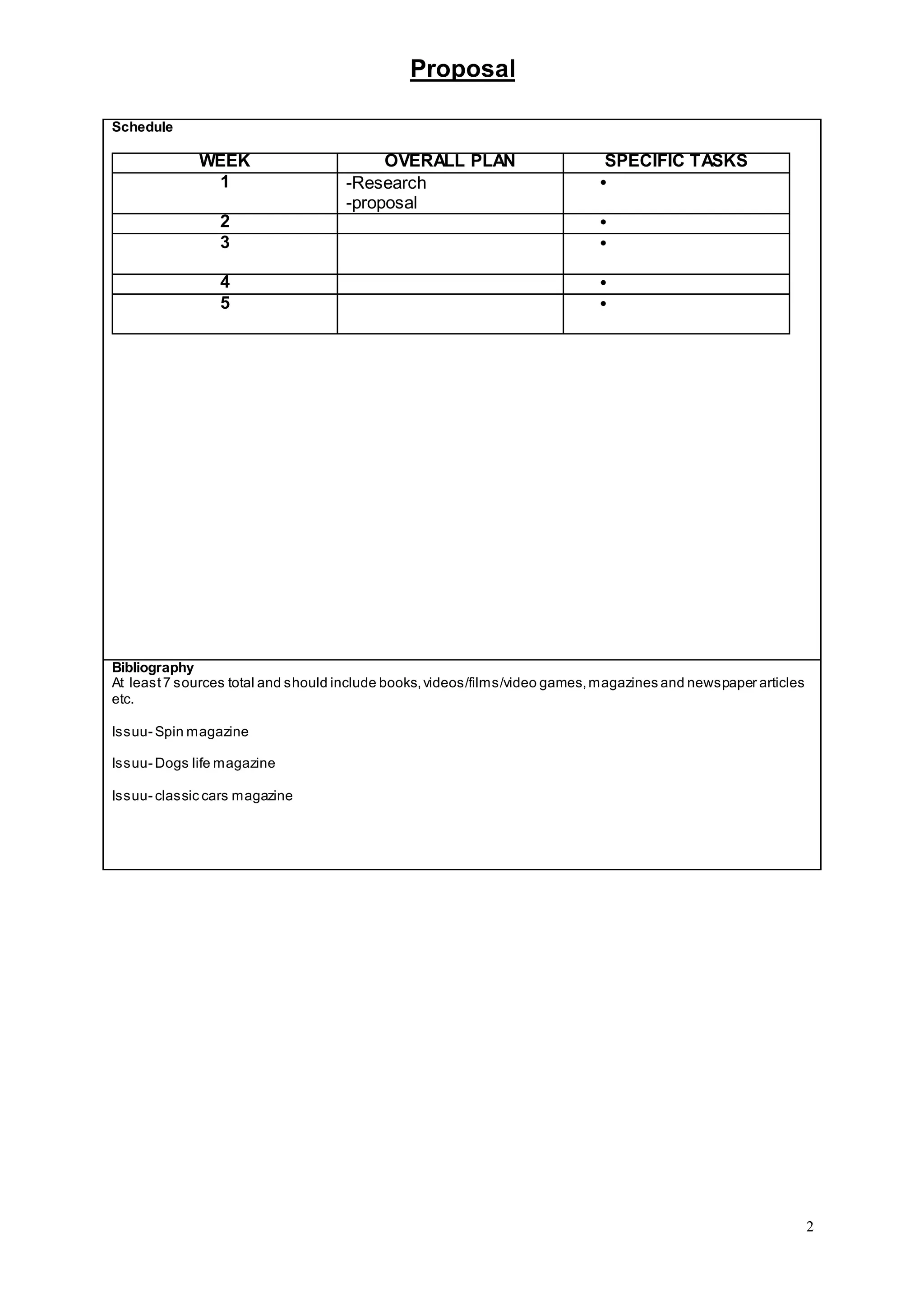 Print proposal | DOCX | Music | Entertainment