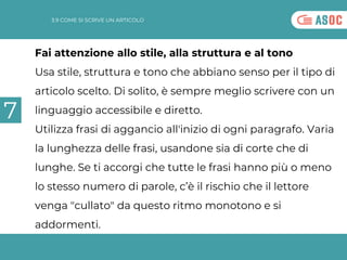3.9 Come si scrive un articolo | PPTX