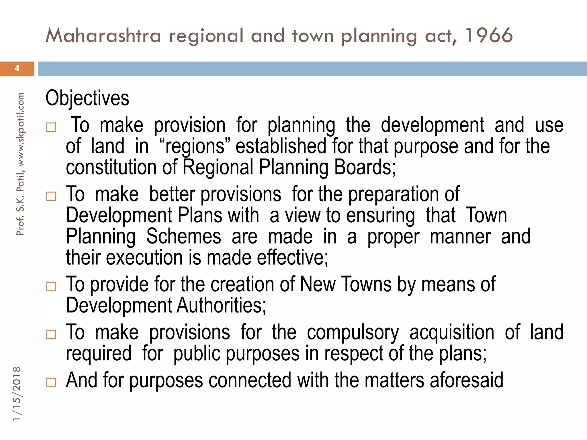 3.2 Maharashtra regional town planning act | PDF