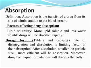 drug absorption lecture | PPT