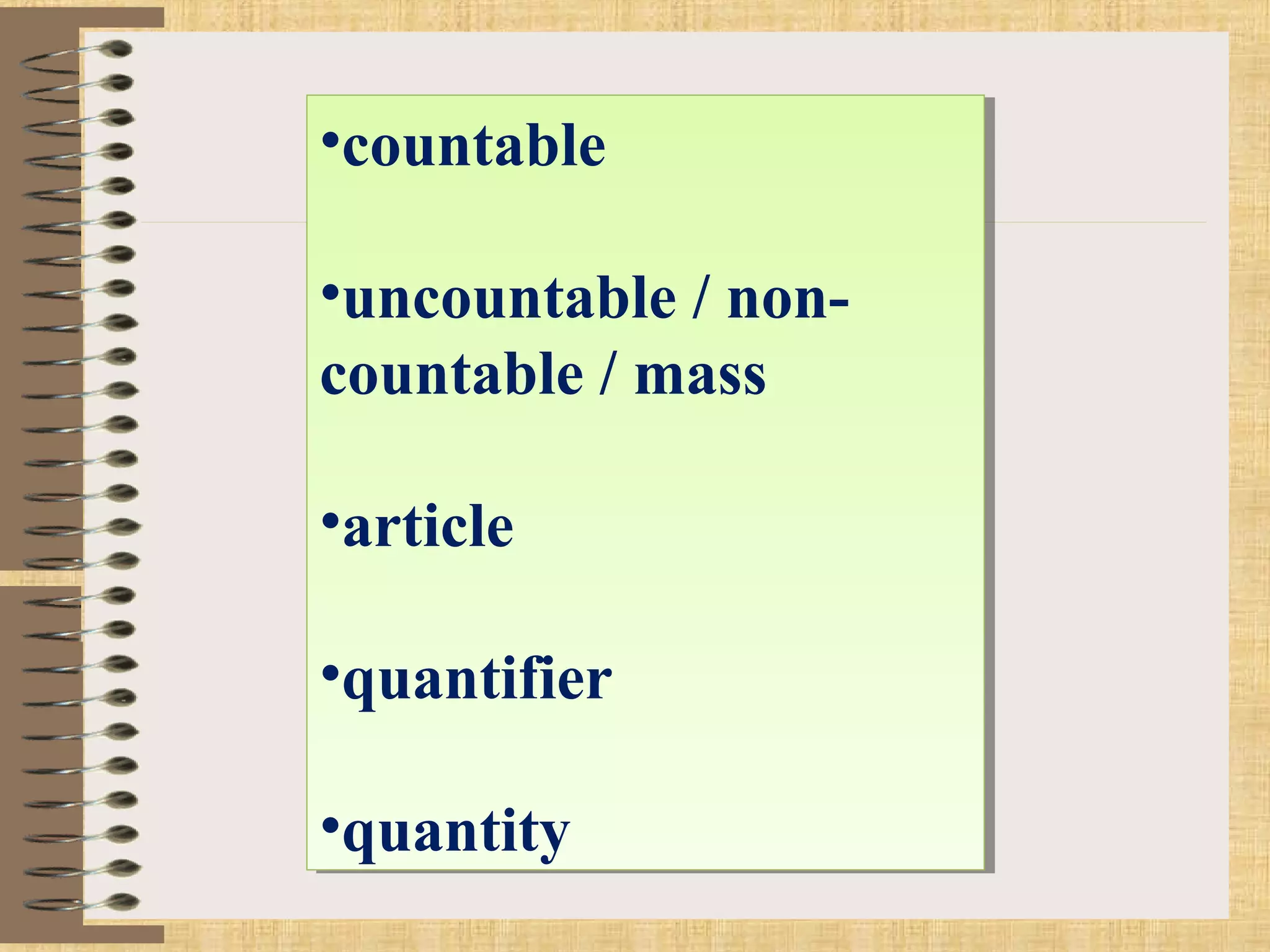 Countable and Uncountable Nouns | PPT
