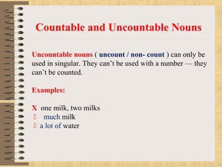Countable and Uncountable Nouns | PPT
