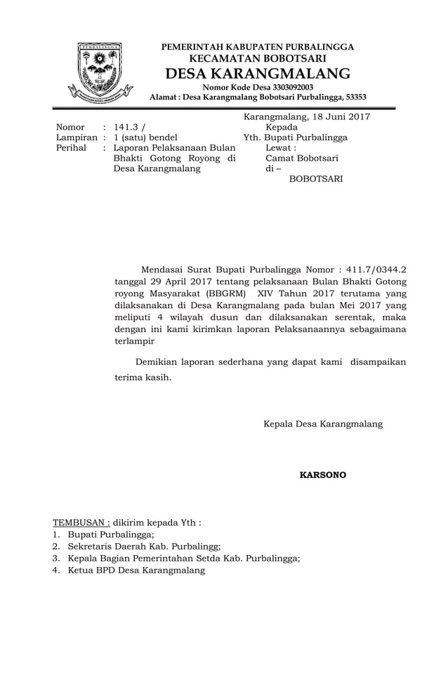 LAPORAN PELAKSANAAN BBGRM TAHUN 2017 | PDF