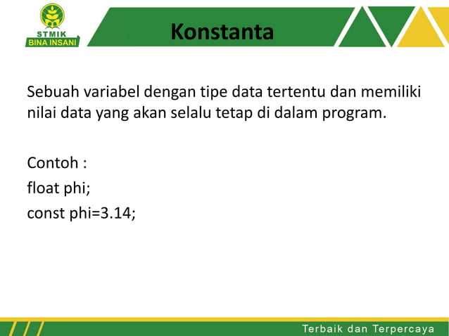 Pertemuan 3 Tipe Data | PPT