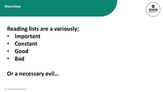 Talis Insight Asia-Pacific 2018 - The tyranny of lists, Colin Bates ...