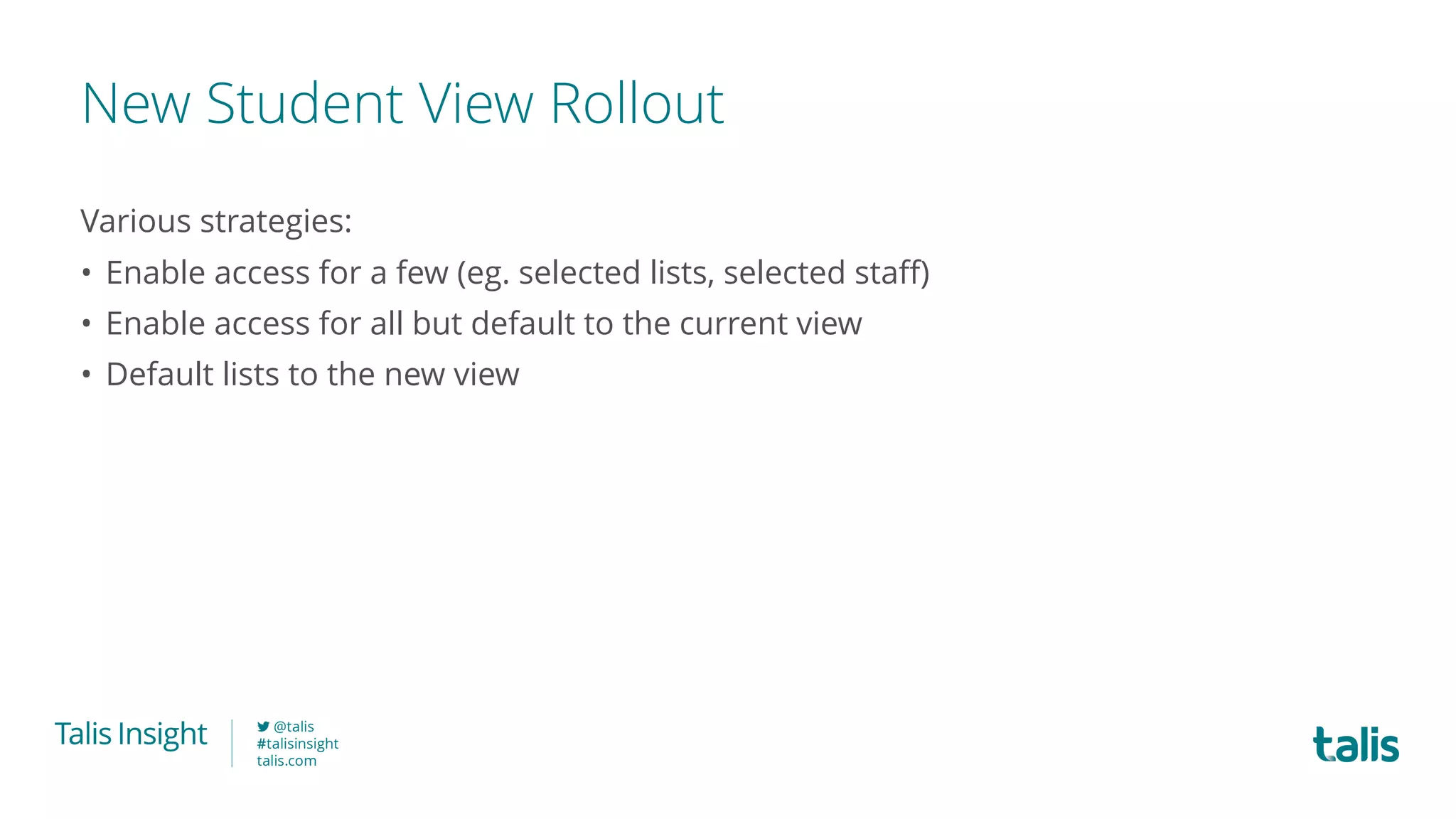 Talis Insight Asia-Pacific 2018 - Talis Aspire student list view | PPT