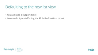 Talis Insight Asia-Pacific 2018 - Talis Aspire student list view | PPT