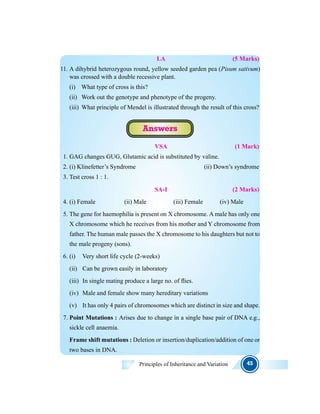 Genetics : Principles of Inheritance and Variation | PDF | Genetics ...