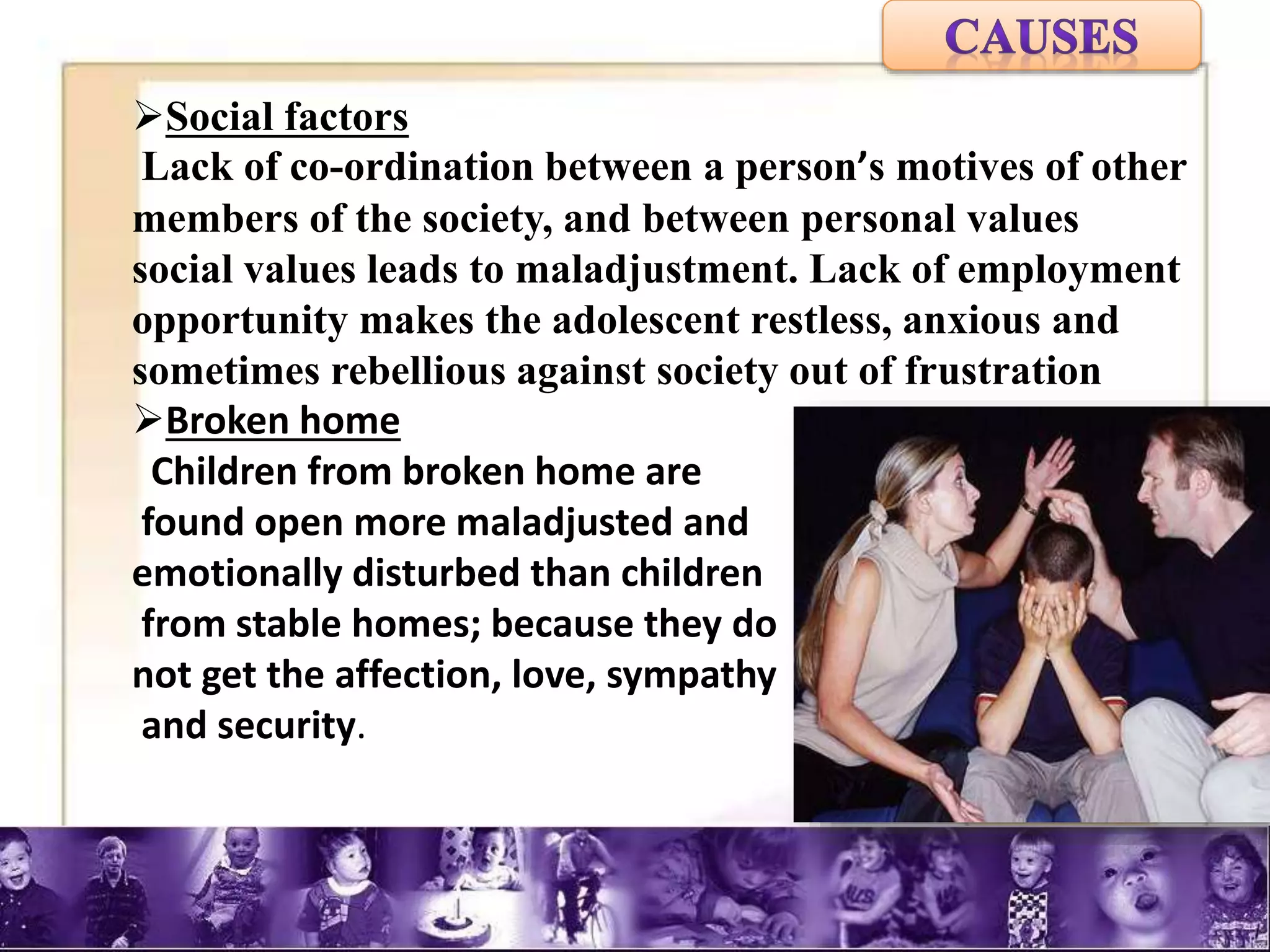 Maladjustment Causes & Symptoms , Detection Of Maladjustment | PPTX