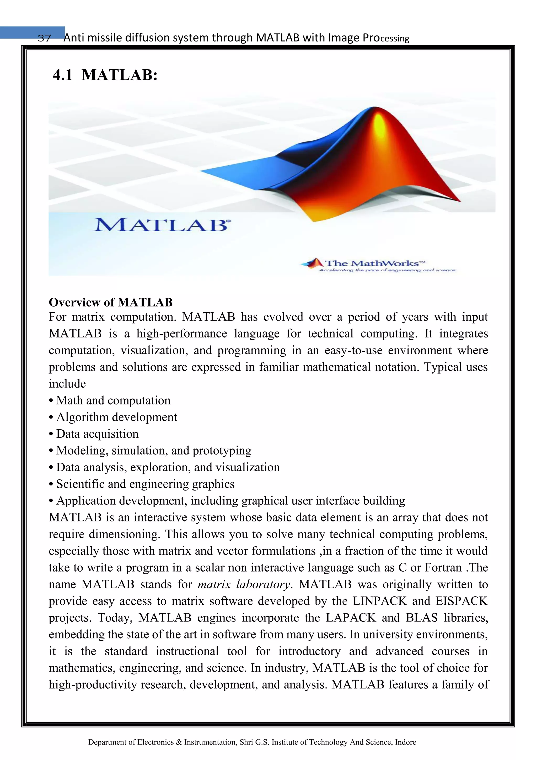 Anti missile diffusion system through MATLAB with Image Processing | PDF