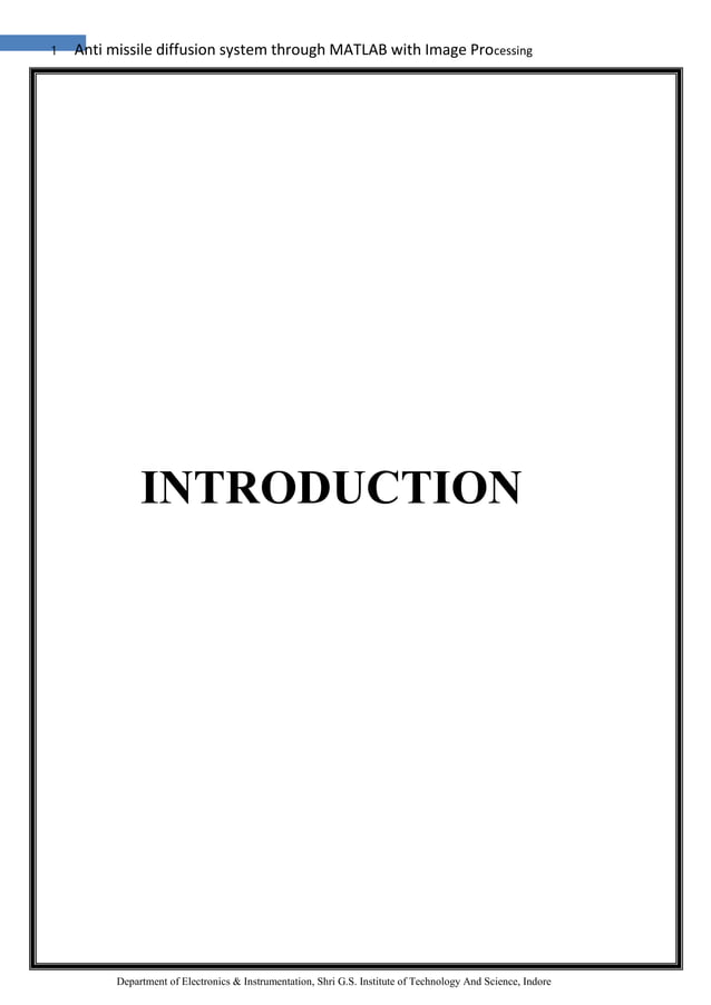 Anti Missile Diffusion System Through Matlab With Image Processing Pdf