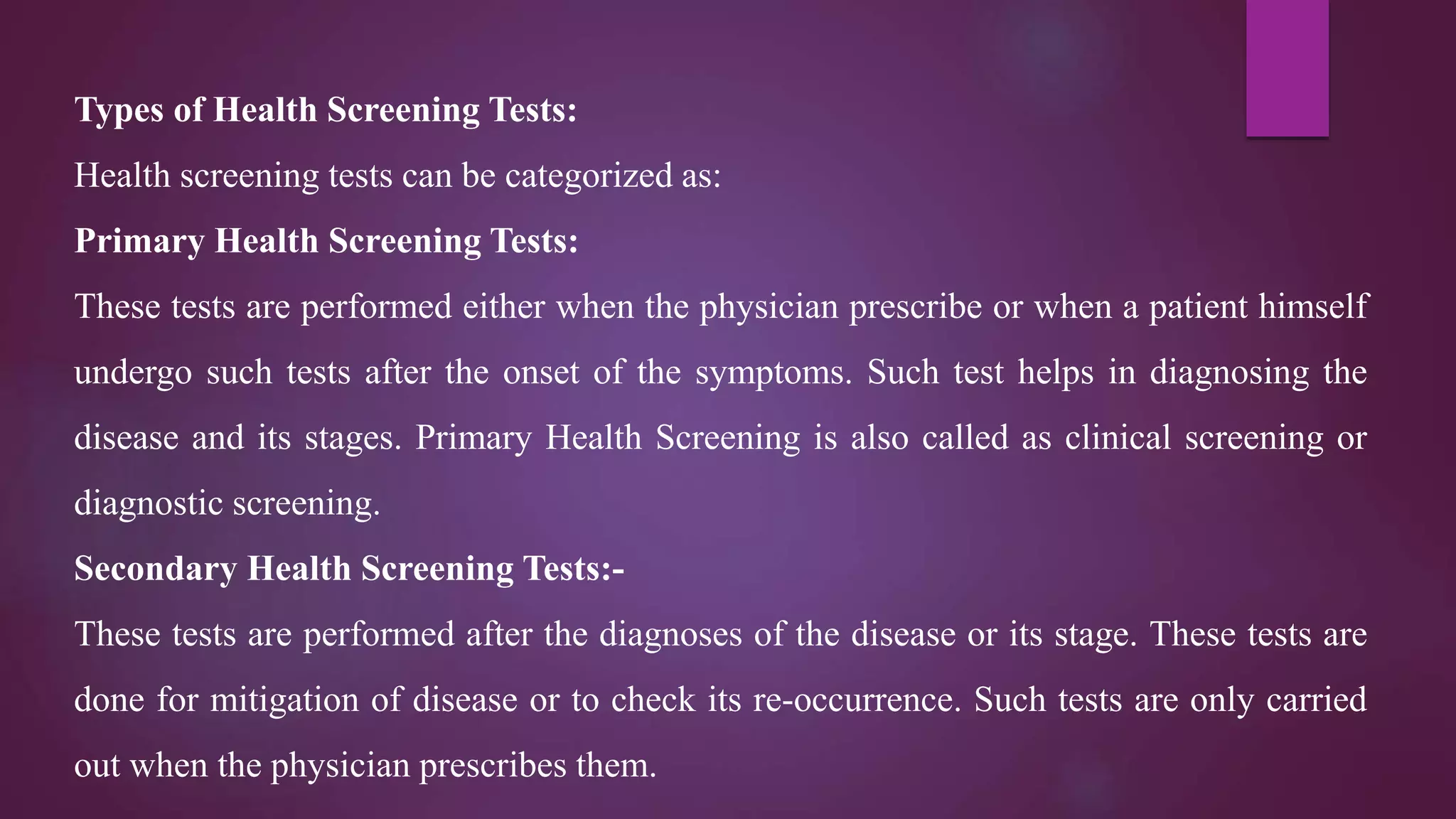 HEALTH SCREENING SERVICES | PPTX