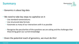 Data in genomics: Dr Richard Scott, Clinical Lead for Rare Disease ...