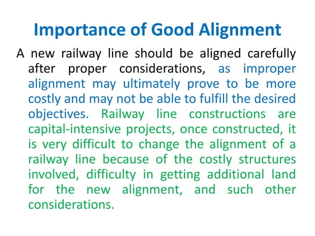 3.alignment of railway lines | PPTX | Rail Travel | Travel Type